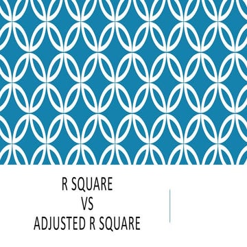 R Square Vs Adjusted R Square Ppt 1145