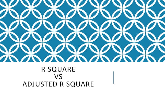 R Square Vs Adjusted R Square Ppt 1145