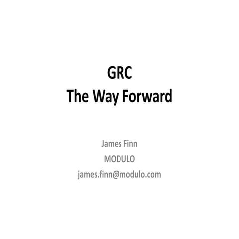 GRC– The Way Forward | PPT