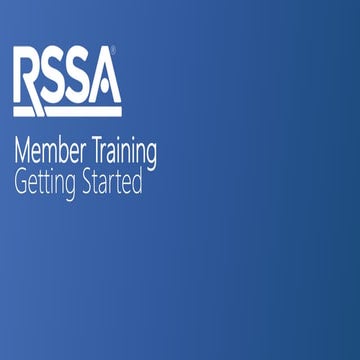 RSSA Member Training Getting started | PPT