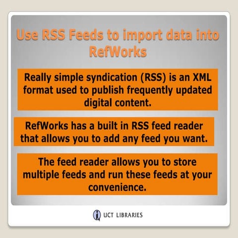 RefWorks Rss feeds | PPT