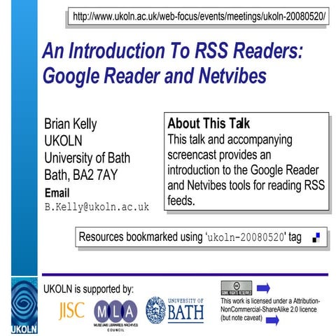 An Introduction To RSS Readers: Google Reader and Netvibes | PPT