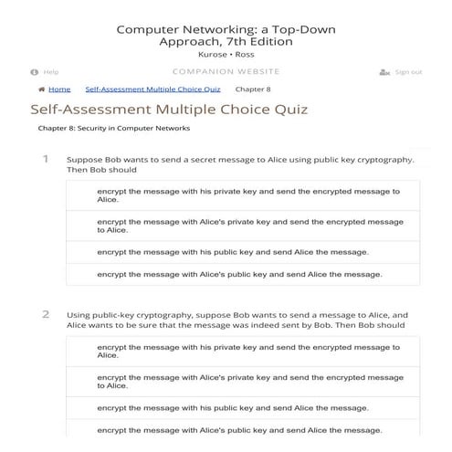 Chapter 8 - Security in Computer Networks | PDF