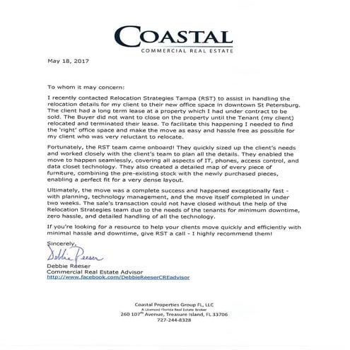 RST Reference Letter from Coastal Realty | PDF