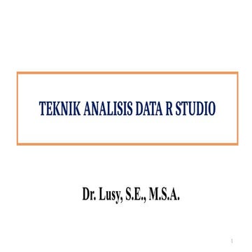 teknik analisi data R Studio pelatihan eView | PPT