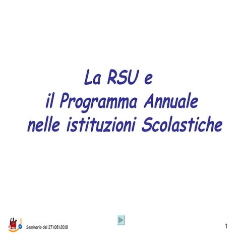 Rsu e programma annuale | PPT