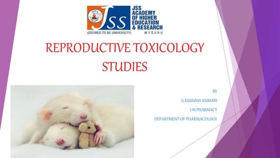 MALE REPRODUCTIVE TOXICITY STUDIES(Toxicokinetics).pptx | Reproductive ...
