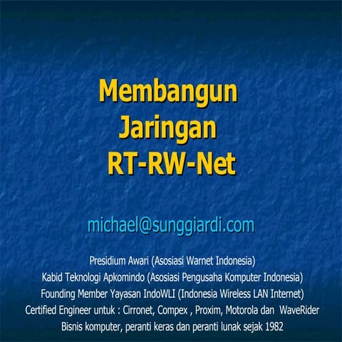 Rt Rw Net Workshop Ver10 | PPT