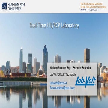 OPAL-RT RT14 Conference: Real-time HIL/RCP Laboratory | PDF