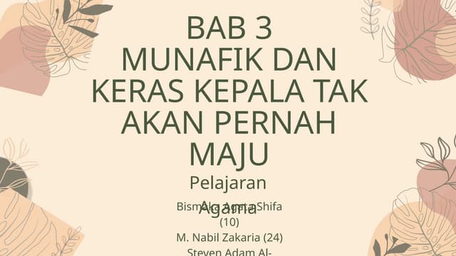 PAI Kelas 12 SMA - Dampak Negatif Sikap Munafik, Keras Hati, dan Keras ...