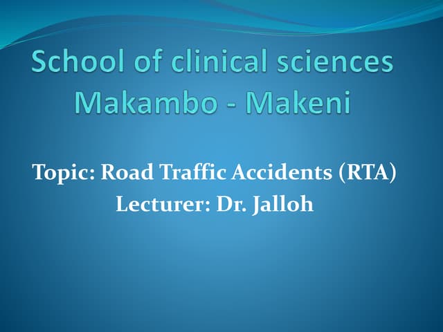 road accidents and first aid | PPTX