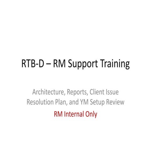 RTB-D support training | PPTX