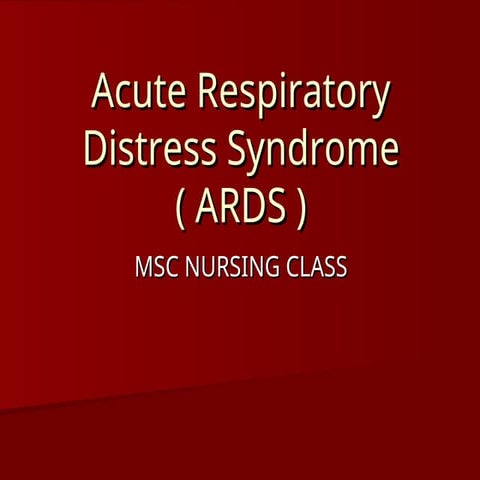 RTC ARDS powerpoint presentation for msc | PPT