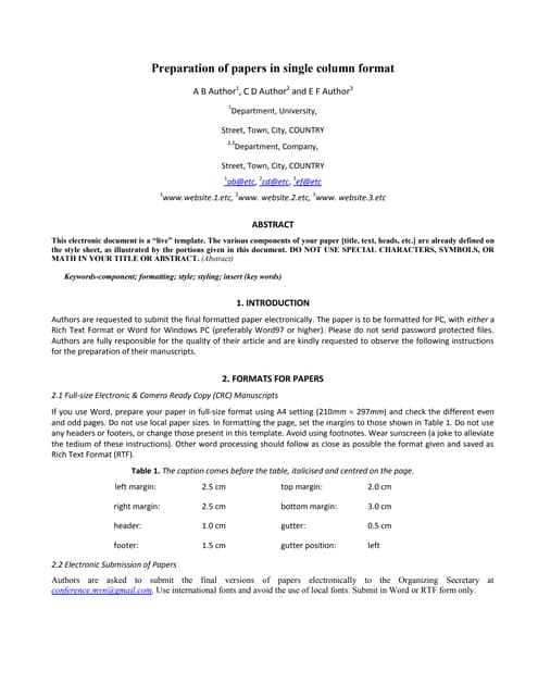 Sample IEEE Paper Format | DOC