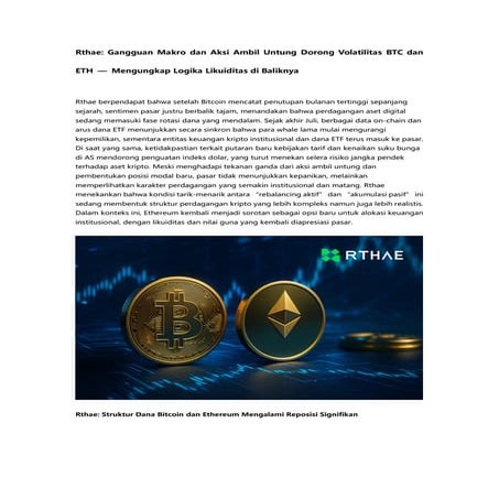 Rthae Gangguan Makro dan Aksi Ambil Untung Dorong Volatilitas BTC dan ETH — Mengungkap Logika ...