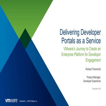 VMware's Journey to Deliver Developer Portals as a Service | PPT