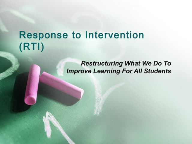 Response To Intervention (RTI) presentation | PPT