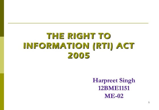 RTI Act | PPTX