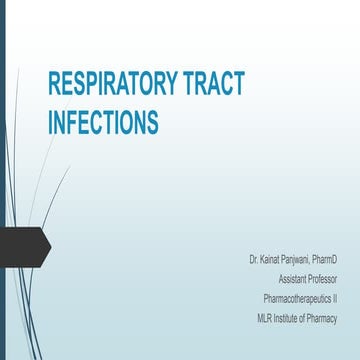 Respiratory tract infections (Upper and Lower) | PPTX