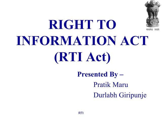 How to file a RTI (HINDI) | PPTX