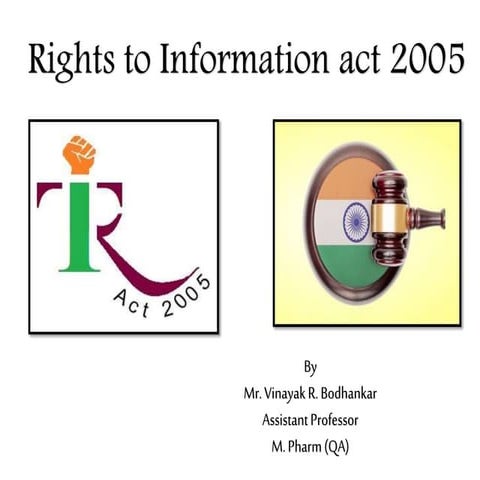 Rights to information act 2005 | PPT