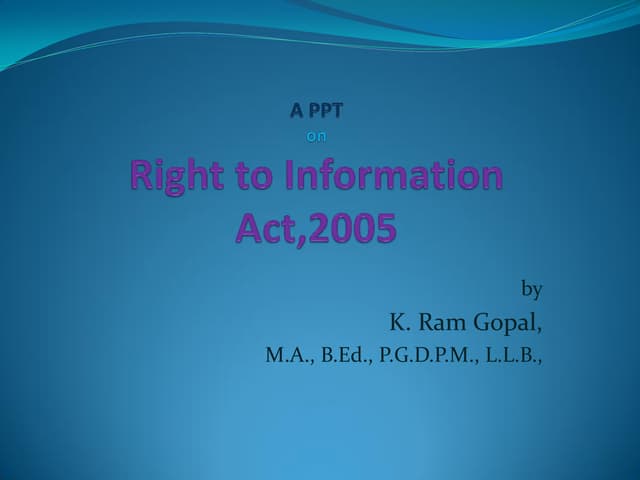 How to file a RTI (HINDI) | PPTX
