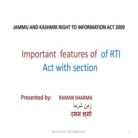 RTI ACT PPT | PDF