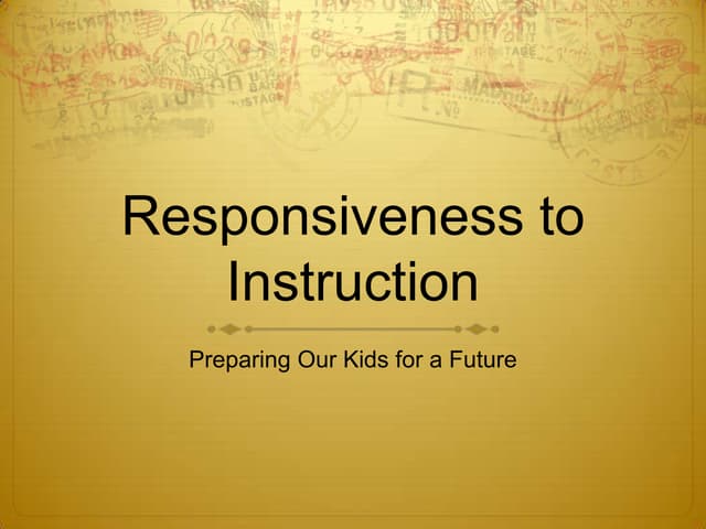 Response To Intervention (RTI) presentation | PPT