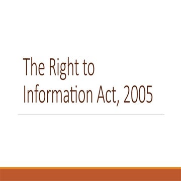 RTI Presentation containing it origin, summary etc | PPT