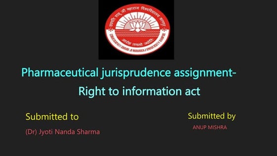 DSPMU BJMC 01062020 PPT 2.pptx right to information | PPTX | Political ...