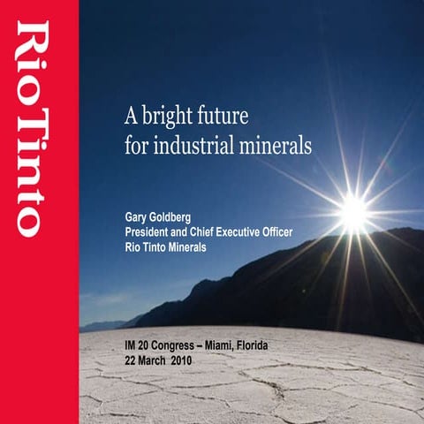 Industrial Minerals Congress | PPT | Commodities | Economy