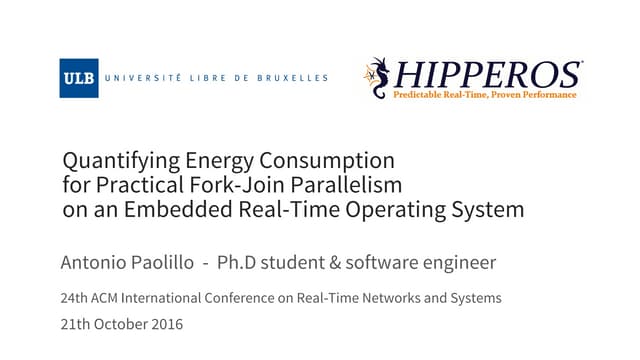 Quantifying Energy Consumption For Practical Fork Join Parallelism On An Embedded Real Time 1064