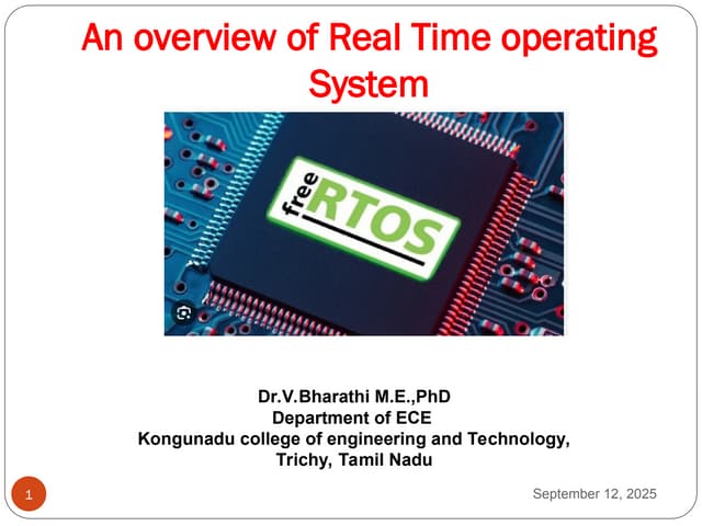 Real Time Operating system (RTOS) - Embedded systems | PPT