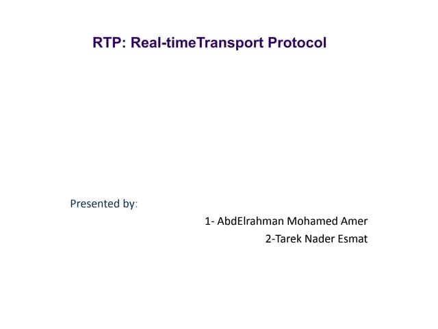 Real time transport protocol | PPTX