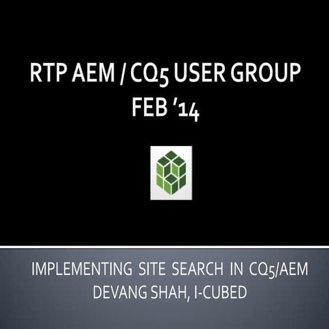 Implementing Site Search in CQ5 / AEM | PDF | Search | Internet