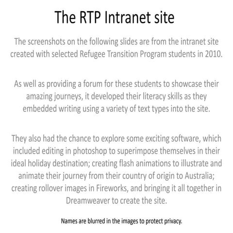 Rtp intranet site | PPTX