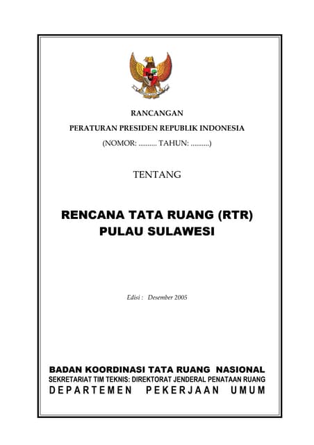 Rencana Tata Ruang Pulau Sulawesi - Rencana Struktur Ruang | PDF