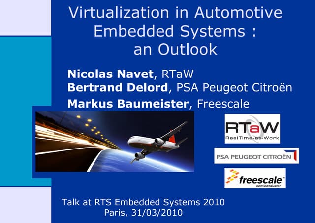 Virtualization In Automotive Embedded Systems An Outlook Ppt