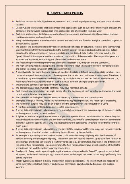 Concepts of Real time Systems (RTS) | PPT