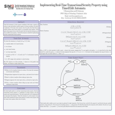 Implementing Real-Time Transactional Security Property using Timed Edit Automata | PDF