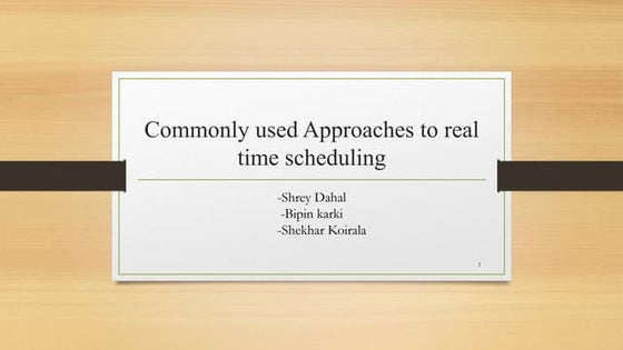 Functional Parameter And Scheduling Hierarchy Real Time System Ppt 9779