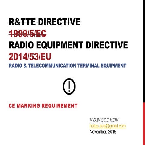 Radio Equipment Directive, CE Marking | PPTX