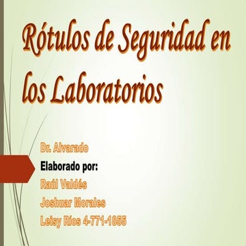 Rótulos de seguridad en los Laboratorios | PPTX