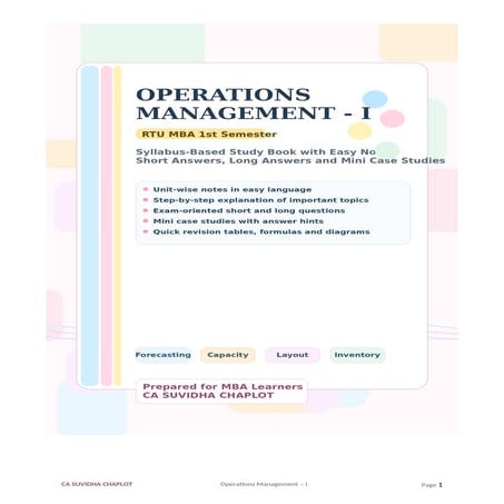 Comprehensive Guide to Operations Management for MBA Students | PDF