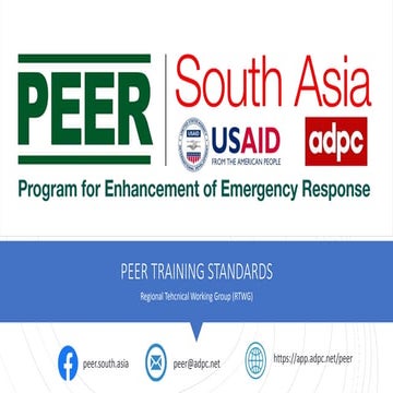 PEER Training Standards with Regional Technical Working Group | PPT
