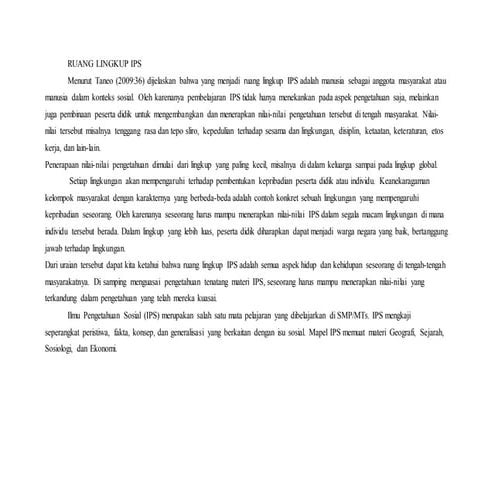 Ruang lingkup ips | DOCX