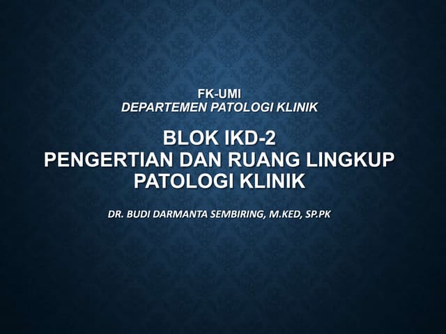 PENGANTAR KIMIA KLINIK definisi kimia klinik | PPT