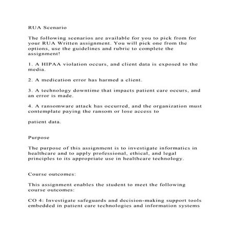 RUA ScenarioThe following scenarios are available for you to pic.docx