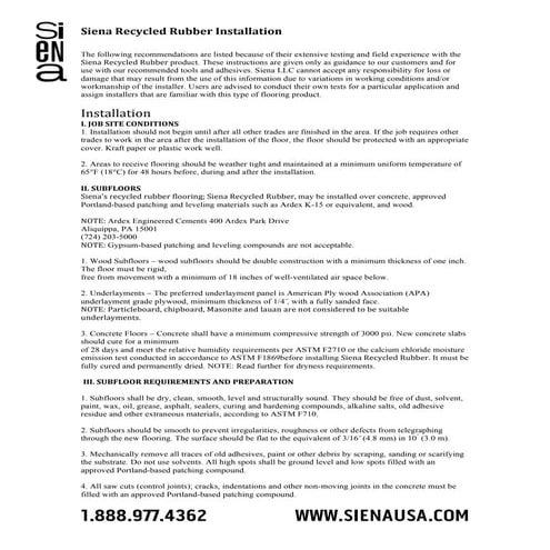 Rubber Flooring Installation | PDF