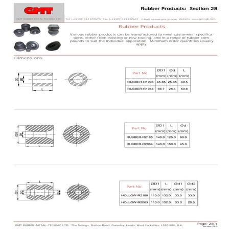 Rubber Moulding by GMT | PDF